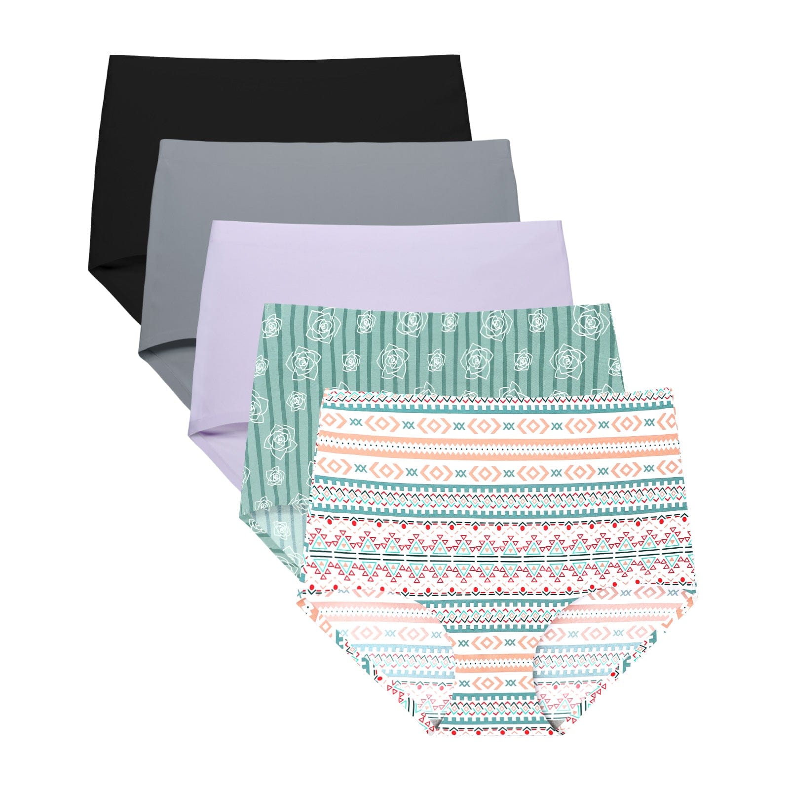 No Show High Waist Underwear Print 5 Pack | FallSweet
